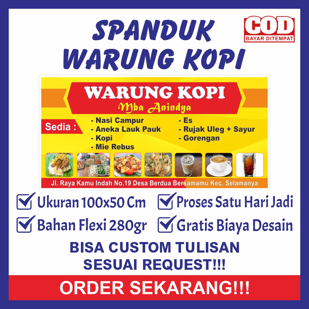 Spanduk Sepanduk Banner Baner Bener Backdrop Plang Promosi Usaha Warung ...