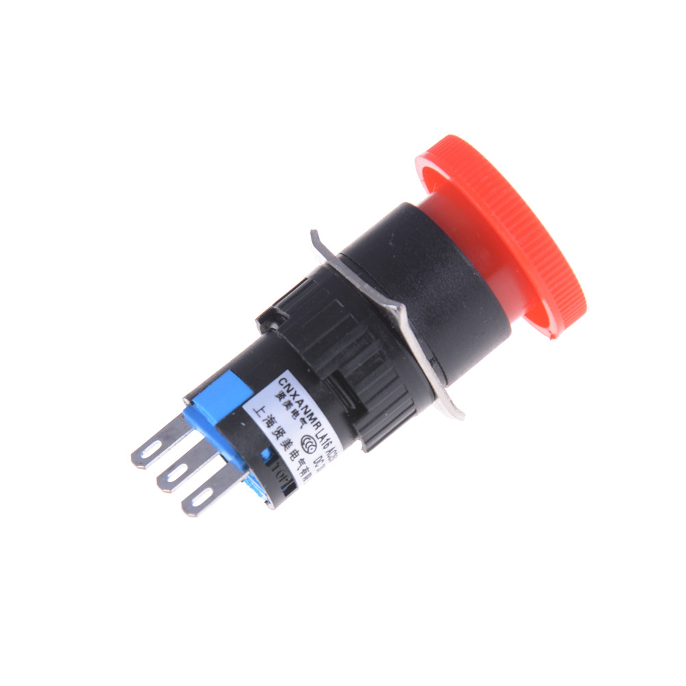 Red Mushroom DC 30V 5A AC 250V 3A Emergency Stop Push Button Switch ...