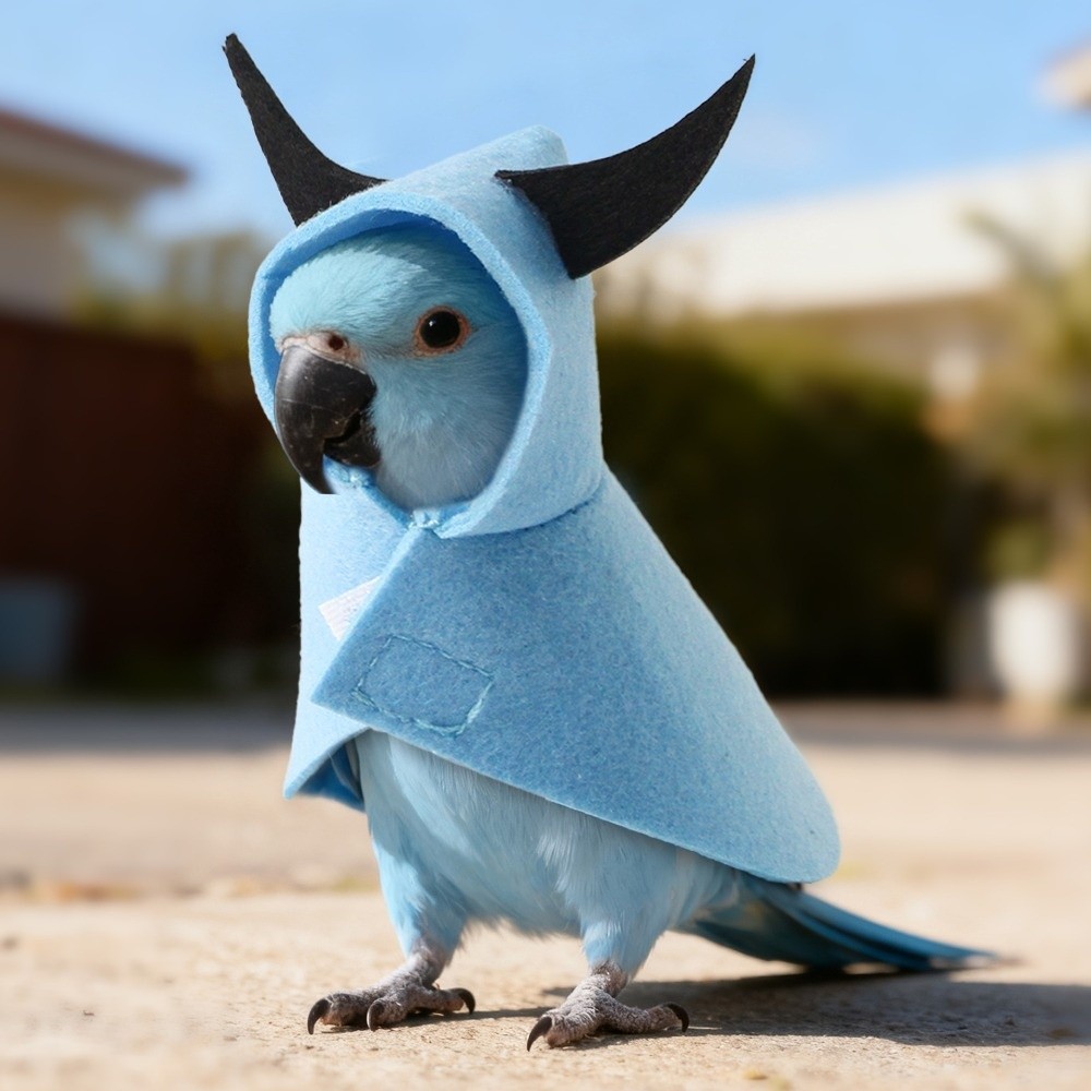 New Cow Horn Pet Bird Cape Cosplay Prop Outdoor Clothing Parrot Cloak ...