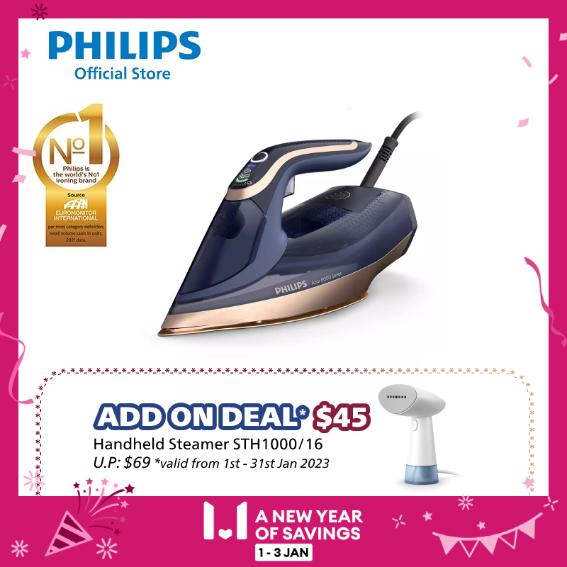 PHILIPS Azur Steam Iron 8000 series with OptimalTEMP technology ...