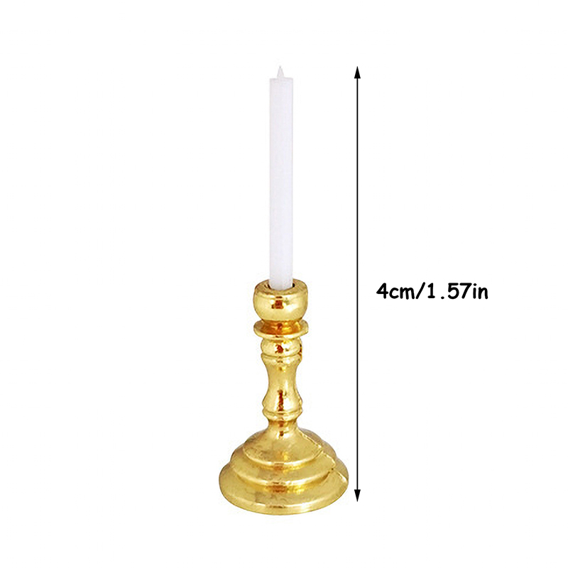 1Pair 1:12 Dollhouse Miniature Candle Holder Candlestick Candelabra ...