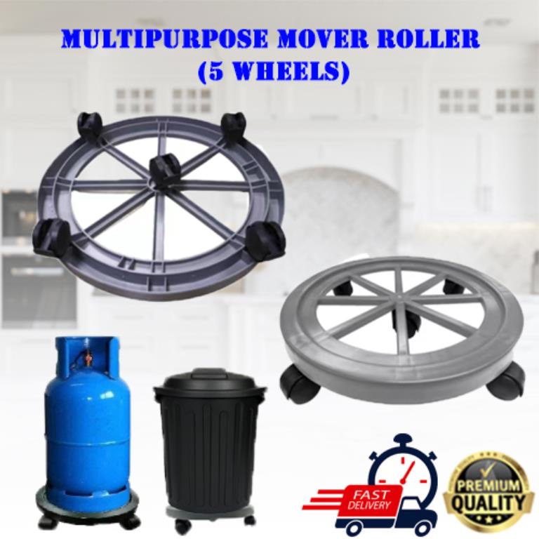 5 WHEELS GAS CYLINDER TANK ROLLER TROLLEY / Flower Pot Stand Mover ...