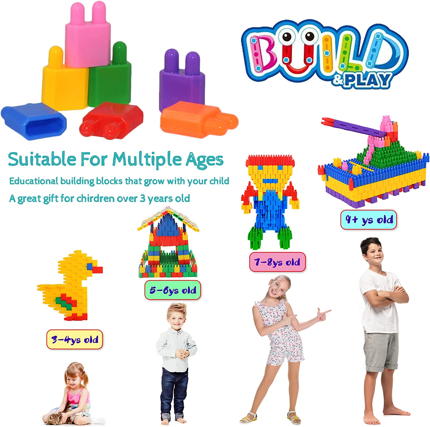 【Shop with Confidence】 Kids 600pcs Set Building Blocks Construction ...