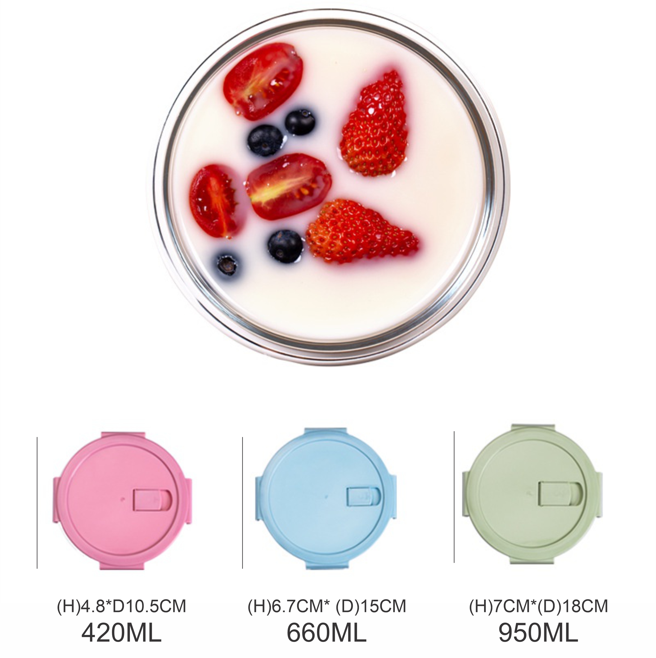 AMK Glass Lunch Box Lid Separated Office Workers High Microwave Heating ...