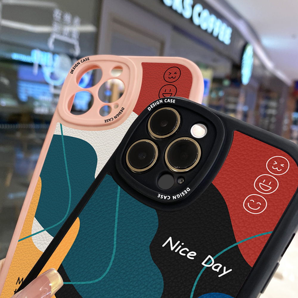 Jizetin for Redmi 13C Back Cover Colorful Graffiti Lambskin Texture PU ...