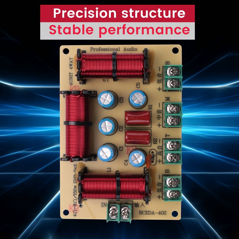 120W 4 Way Crossover Audio Speaker Crossover Dual Bass Midrange Treble ...