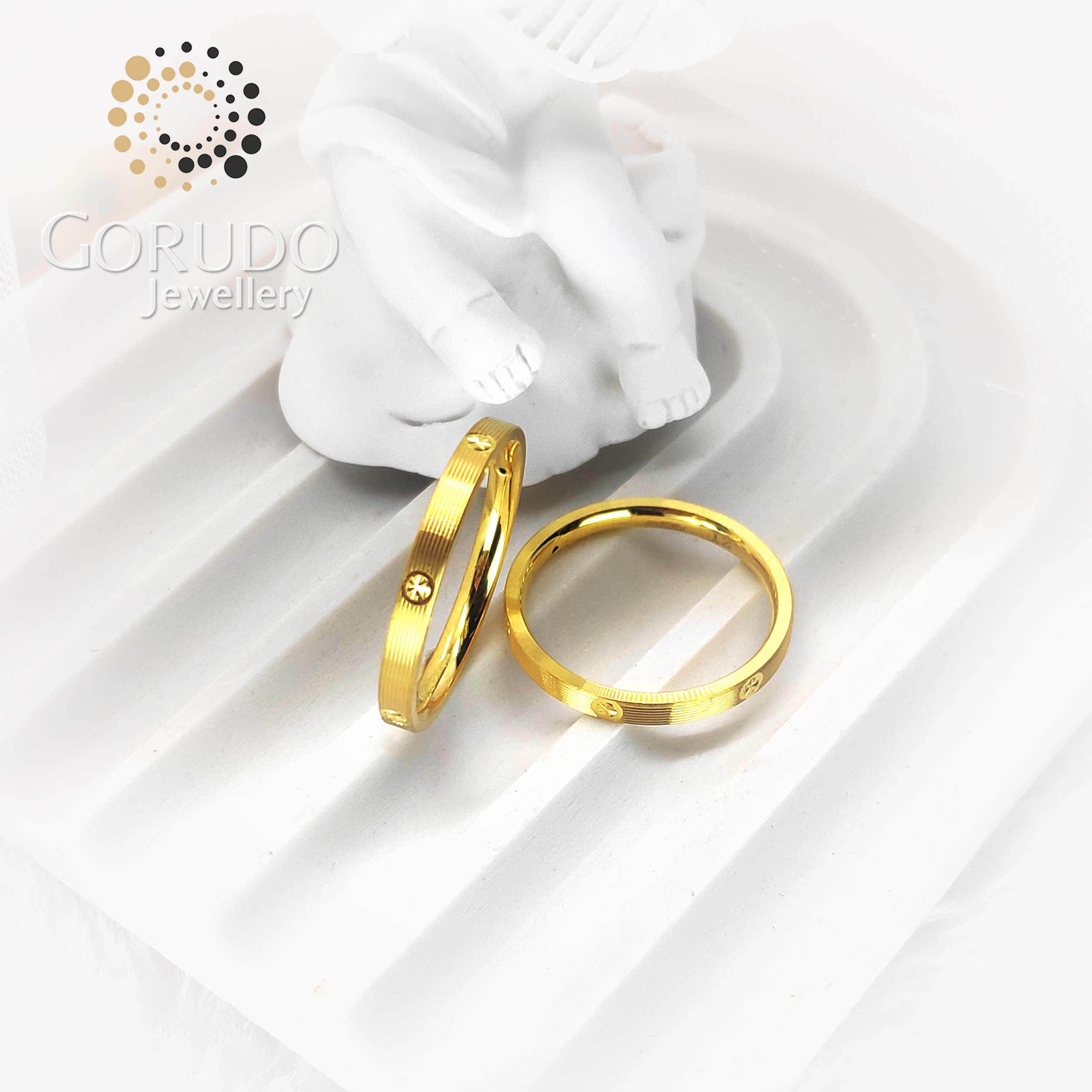 Gorudo Jewellery 999 Pure Gold Contemporary Design Ring | 2mm | Lazada ...