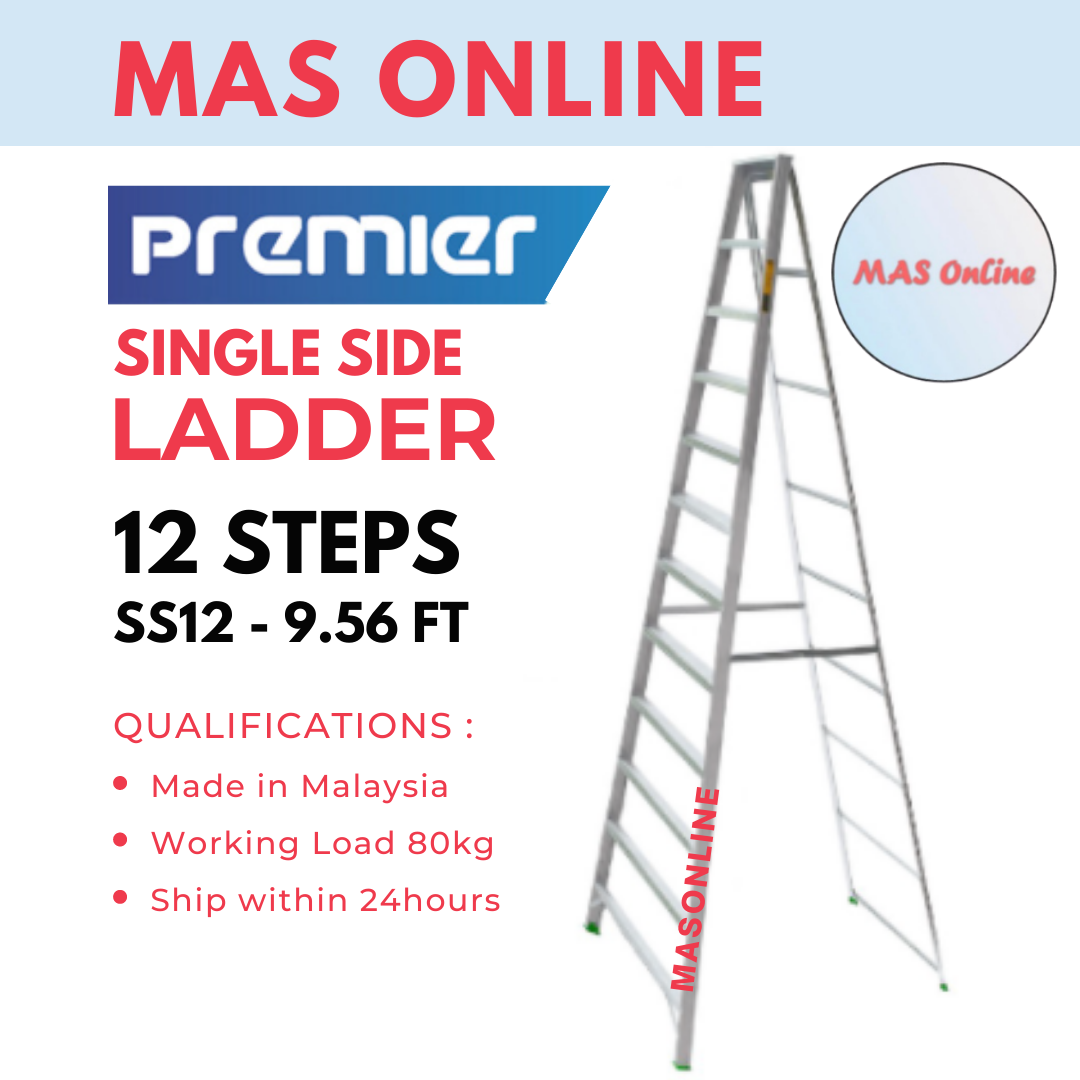 ORIGINAL SS12 Everlas Premier 12 Steps Single Sided Ladder TANGGA ...