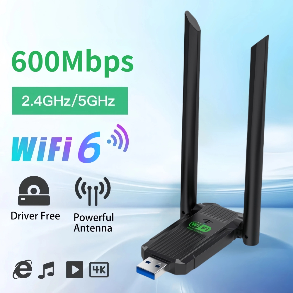 1800Mbps WiFi 6 USB Adapter 5G/2.4GHz USB3.0 Wi-fi Dongle Wireless 802.11ax Network Card High ...
