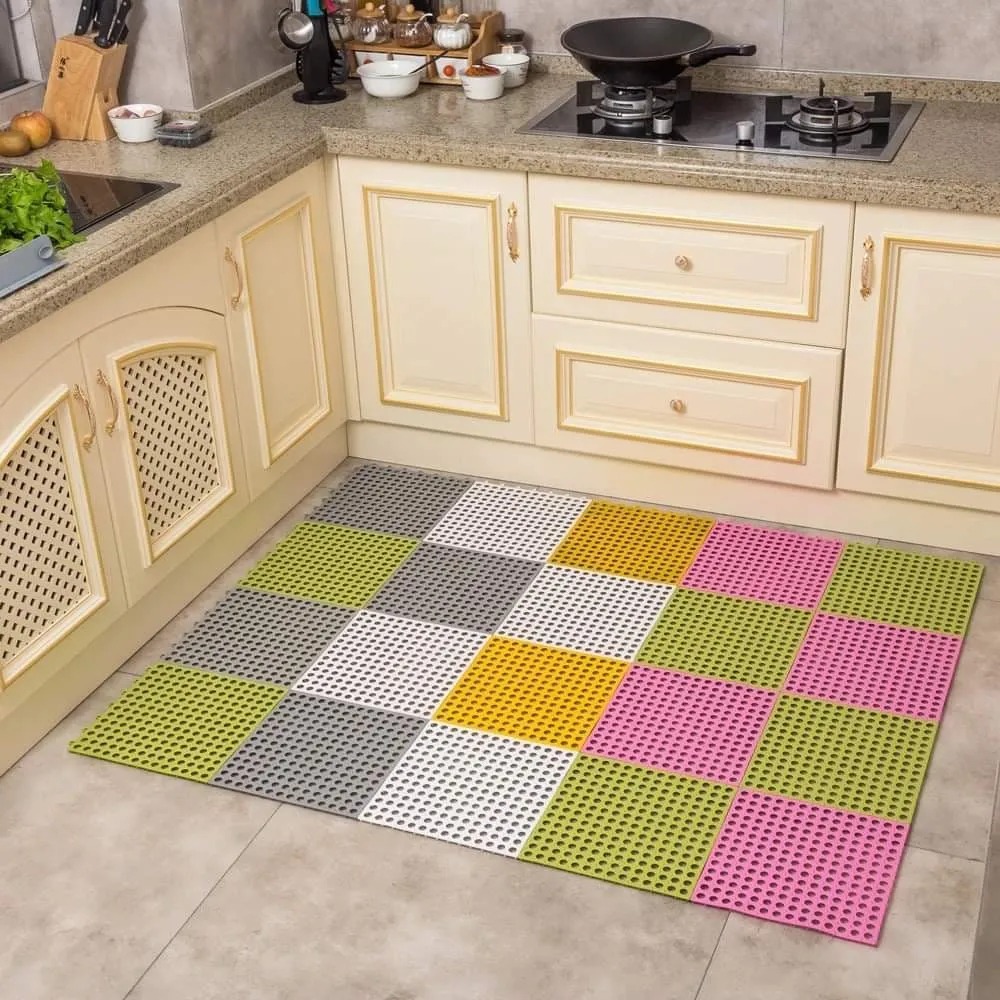 Bathroom 5PCS Non-Slip 30 x 30cm Floor Mat Home Bath Shower Room Floor ...