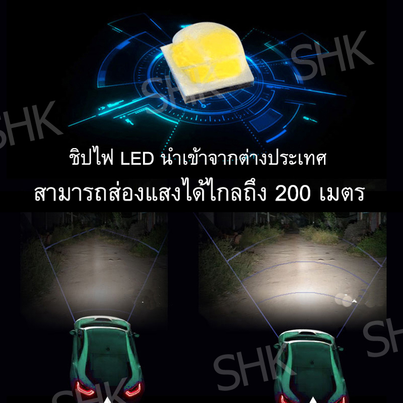 SHK เเพค 2ชิ้น สว่างตาเเตก! รถจักรยานยนต์ไฟ รุ่นใหม่ ไฟสปอร์ตไลท์ LED ...