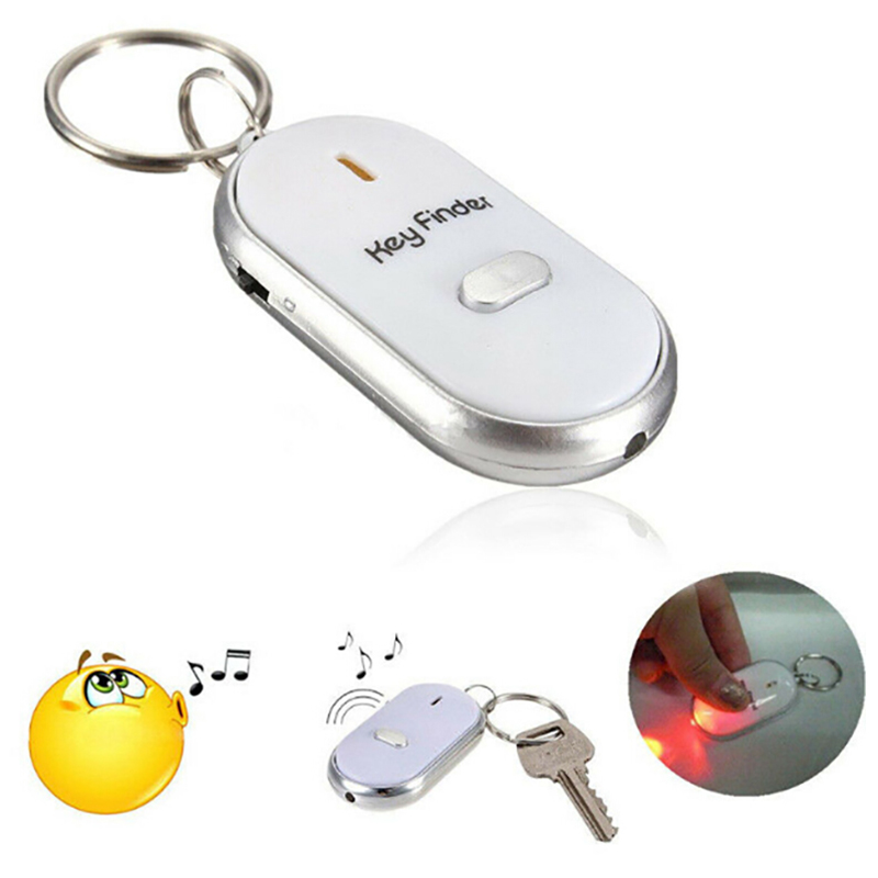Blue Anti-Lost Key Finder Locator Keychain Whistle Beep Sound Alarm LED ...