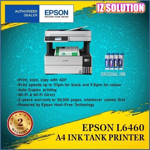 Epson EcoTank L6460 A4 Ink Tank Printer with wifi ( Print , scan , copy ...