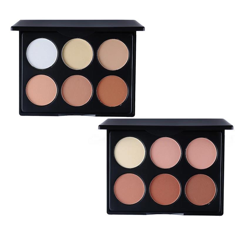 New 6 Colors Face Highlighter Powder Palette Corrector Concealer Powder ...