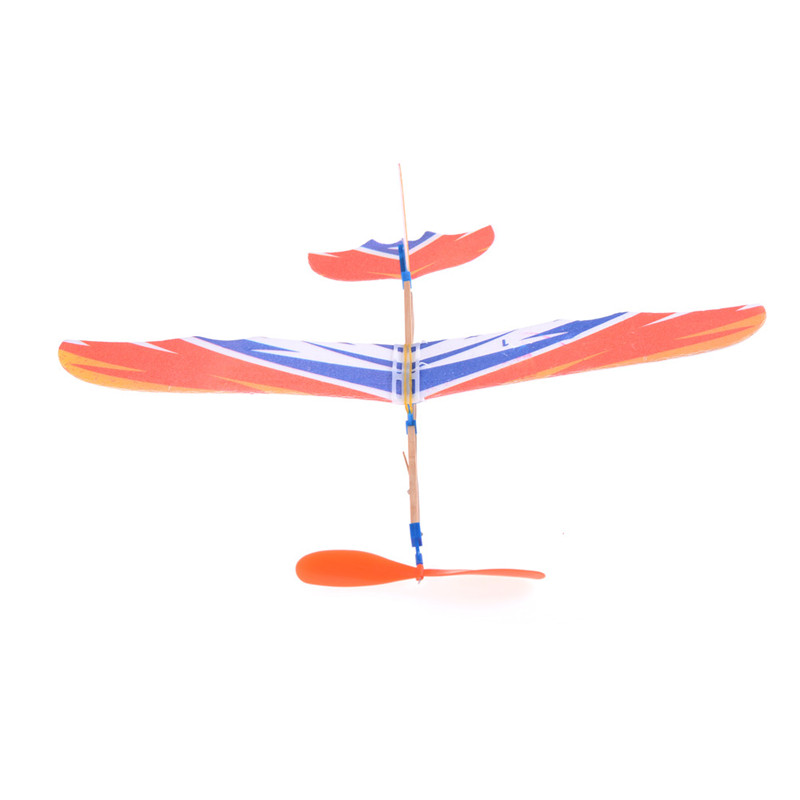 DIY Plastic Foam Elastic Rubber Powered Flying Plane Kit Aircraft Model ...