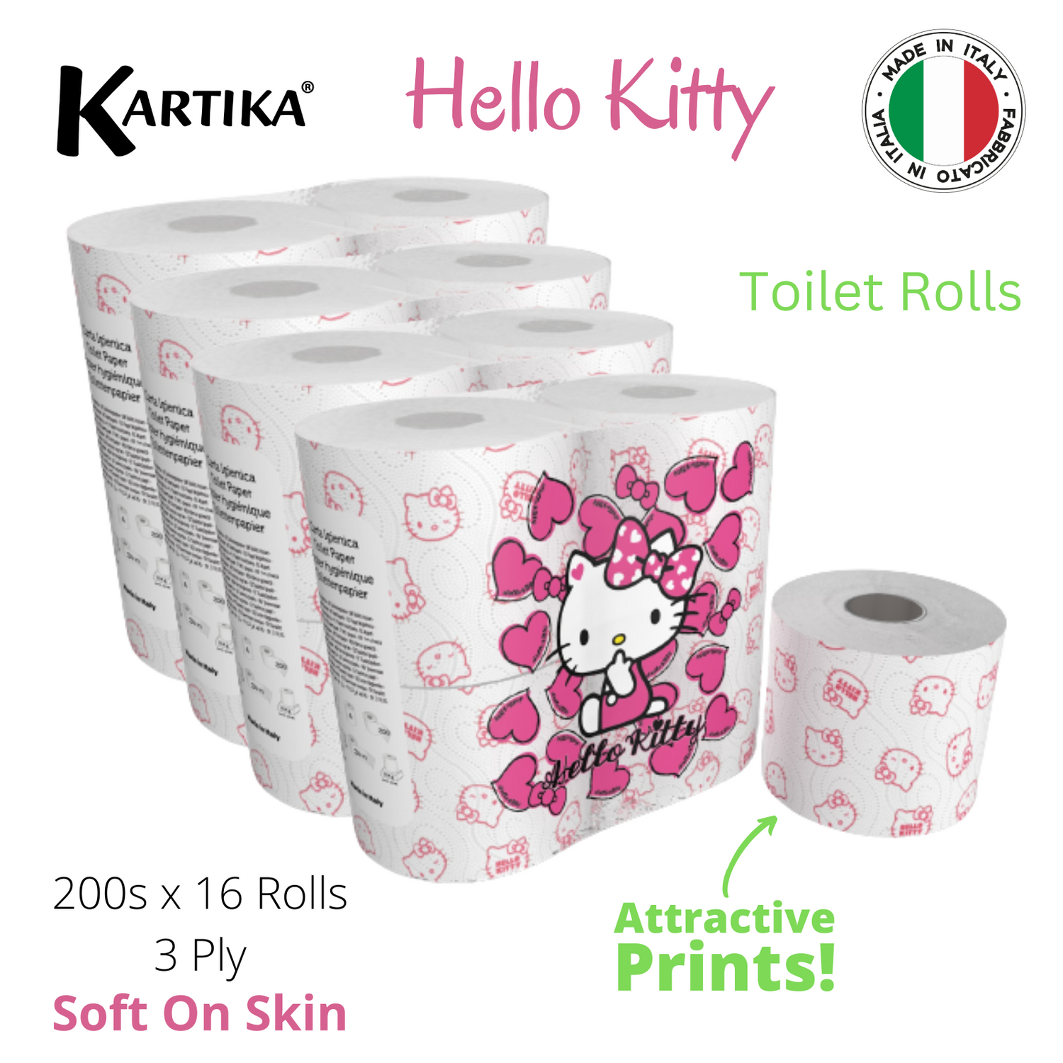 [Bundle of 4) KARTIKA Hello Kitty Toilet Paper (200s X 4) | Lazada ...