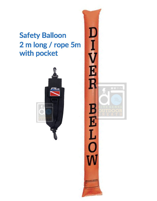 Safety Balloon SMB เซฟตี้บอลลูน ยาว 2เมตร พร้อมเชือก5เมตร และกระเป๋า ...