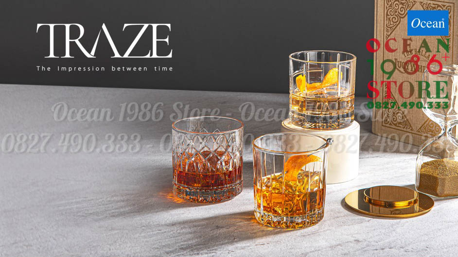Ly Whisky Thủy Tinh Ocean Thái Lan Traze Double Rock 350ml - PST P03661 ...