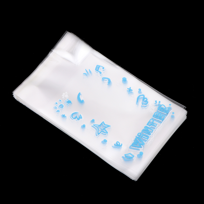 50Pcs Self-adhesive Opp Bag Cute Blue Musical Notes Gift Packaging Bag ...