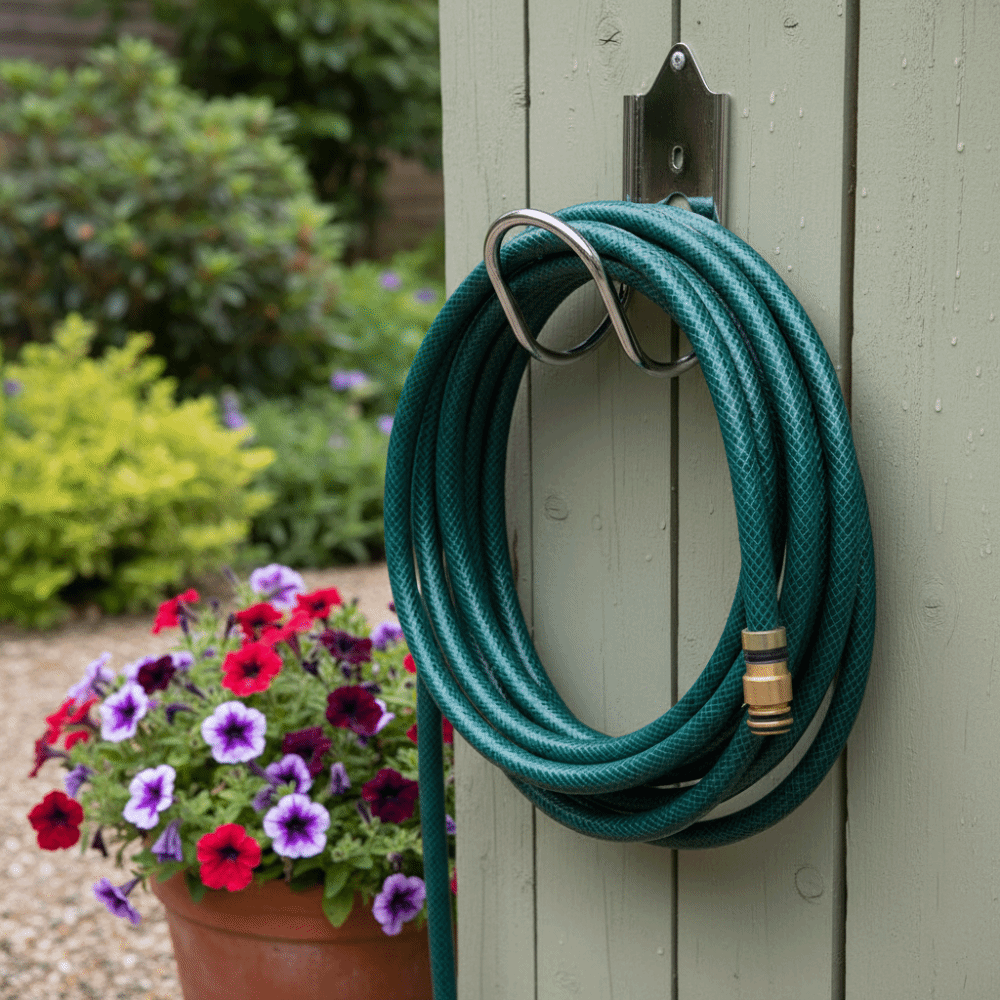 Storage Solution Wall Mount Design Garden Hose Holder Heavy Duty Construction Mounting System ...