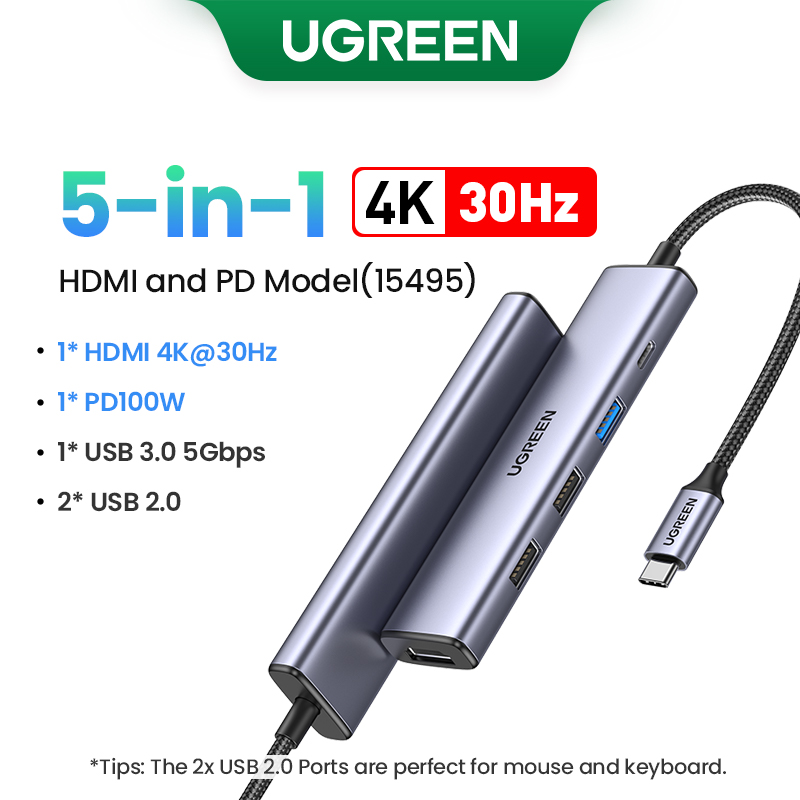 Dual HDMI USB-C HUB 8K 4K HDMI Adapter 10 in 1 Splitter with RJ45 USB3 ...