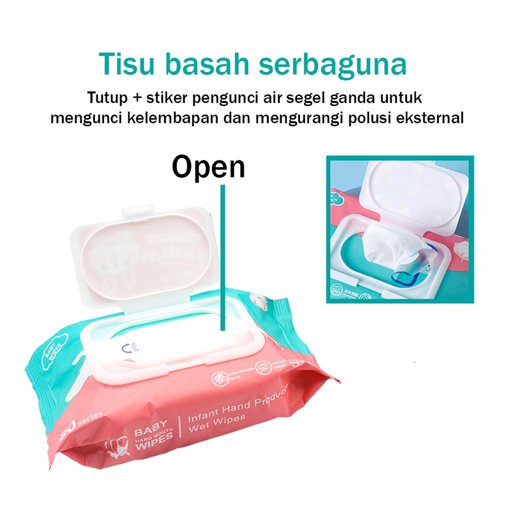 Baby Wet Wipes / Tisu Basah Bayi isi 80s Non Alkohol Aman Untuk Bayi | Lazada Indonesia