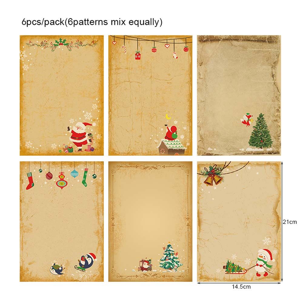 Vintage 6pcs/set Gift Snowman Invitation Santa Claus Xmas Letter Pad ...