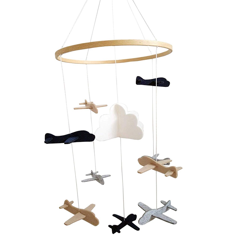 Crib Mobile Airplanes Cloud Nursery Decoration Grey and White Navy Blue ...