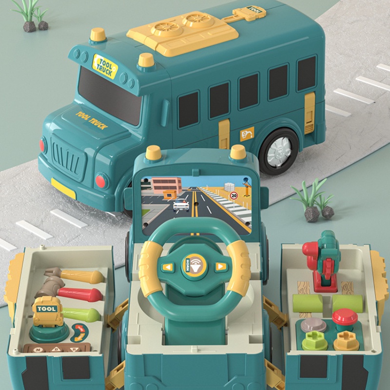 Kids Bus Toy Deformation Toys 2 in 1 Multifunctional Simulation Bus for ...
