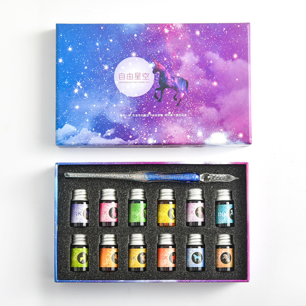 [Colorfulhome] Glass Dip Pen Set Includes Luminous Crystal Calligraphy ...