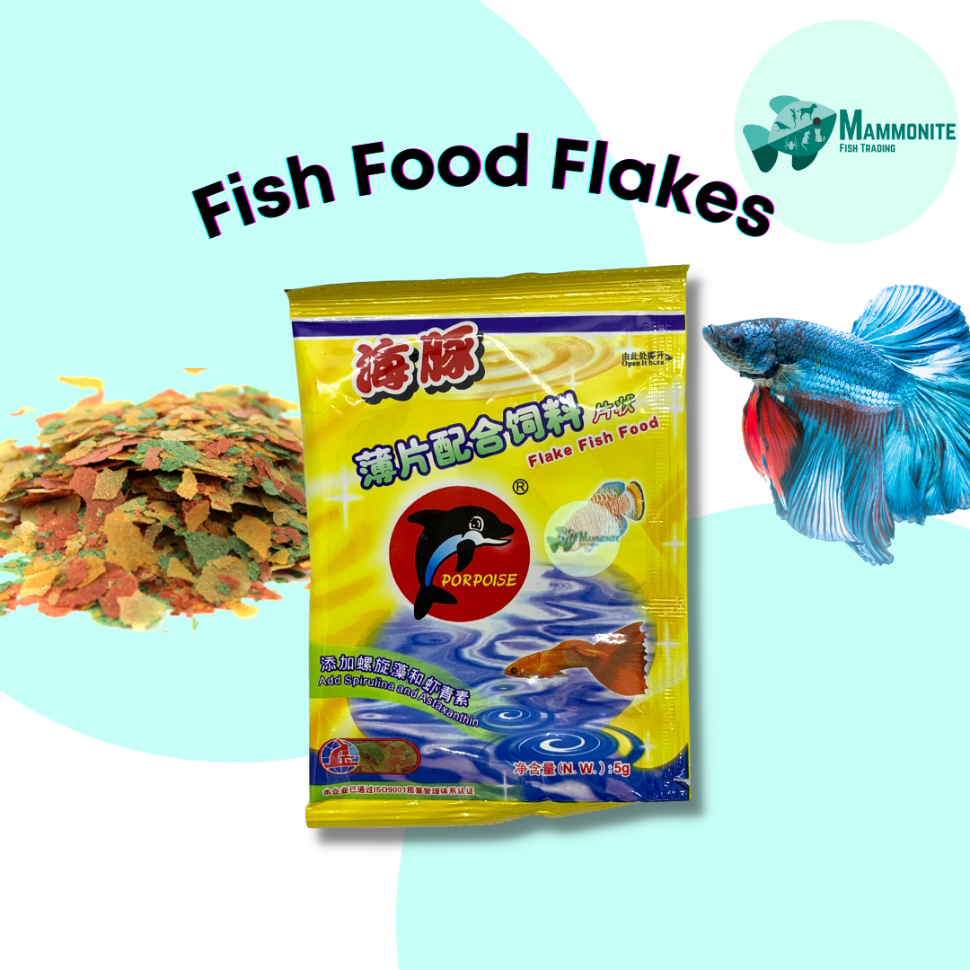 Aquarium Tropical Fish Flakes Food with Spirulina Astaxanthin 5g ...
