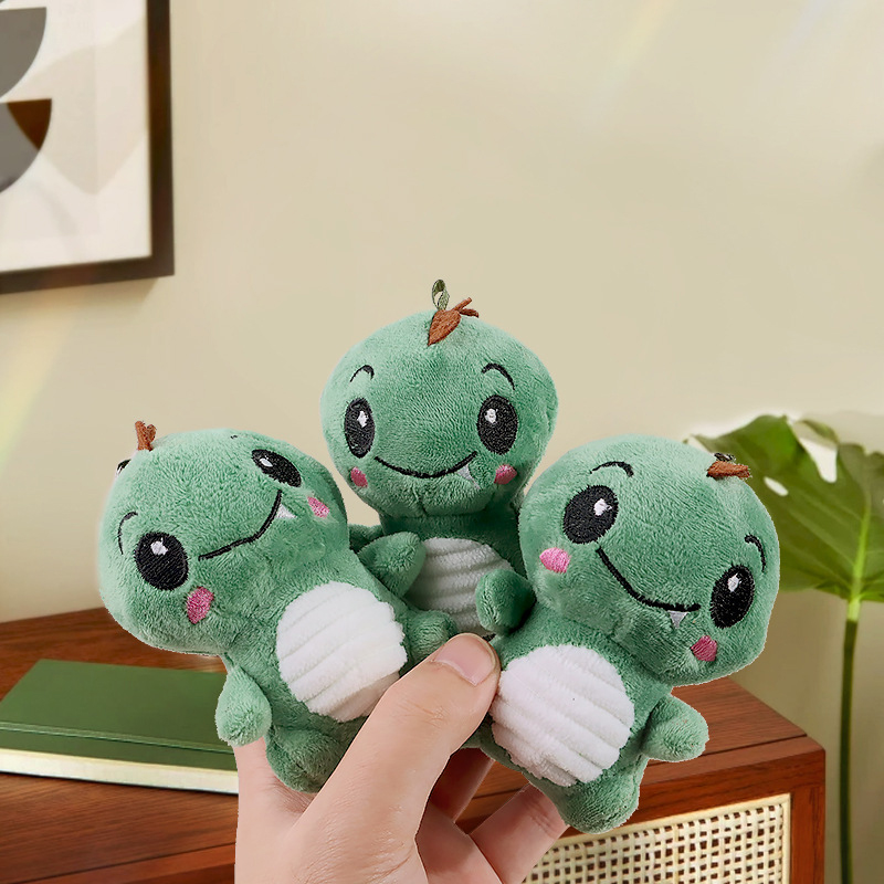 Cute Blush Dinosaur Plush Keychain Cartoon Animal Stuffed Doll Keyring ...