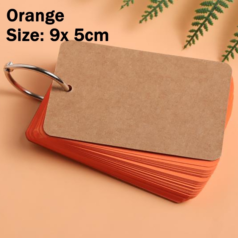 METECH Iron Ring Handwritten Memo Hard Blank English Word Card Loose ...