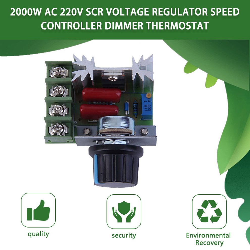 CH 2000 วัตต์ AC 220 โวลต์ SCR V oltage Regulator ควบคุมความเร็วหรี่เท ...