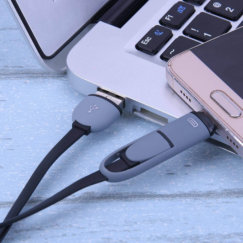 2 in 1 Micro USB + Type-C Sync ข้อมูลและสายชาร์จสำหรับ Android ...