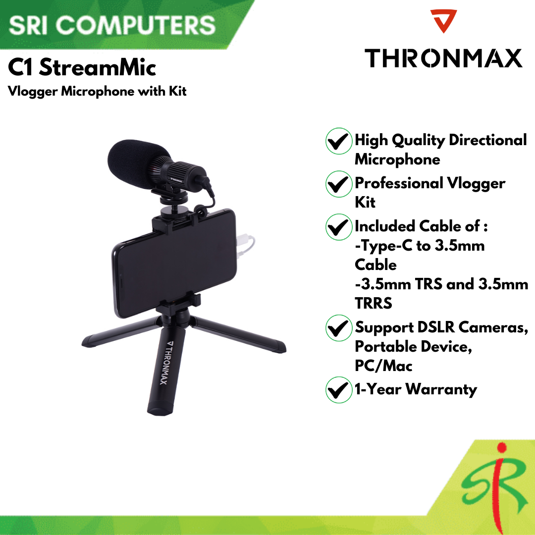 Thronmax C1 StreamMic Vlogger Microphone (1-YEAR WARRANTY) | Lazada