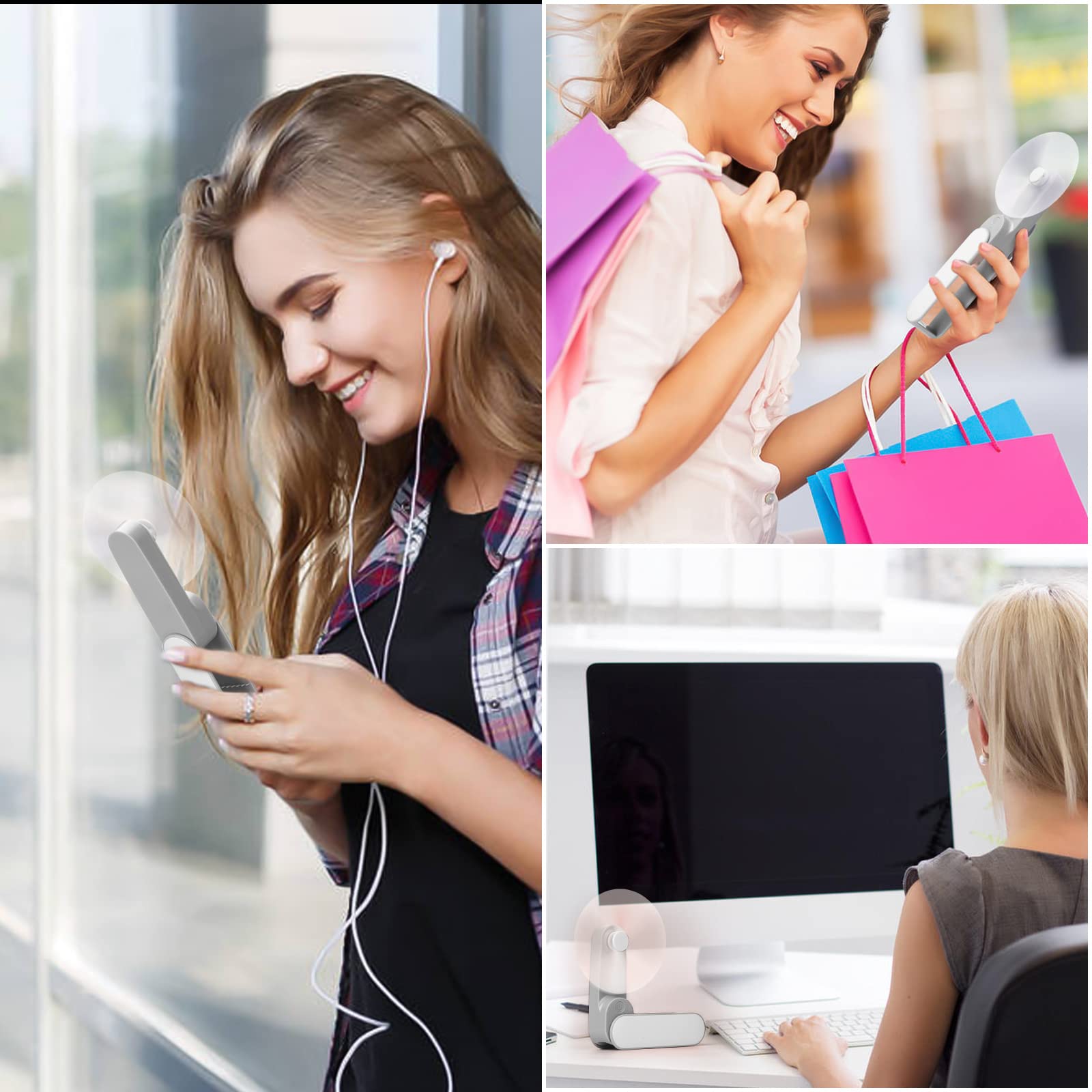 Handheld Mini Fan Travel Rechargeable 9-15 Working Hours Portable Usb ...