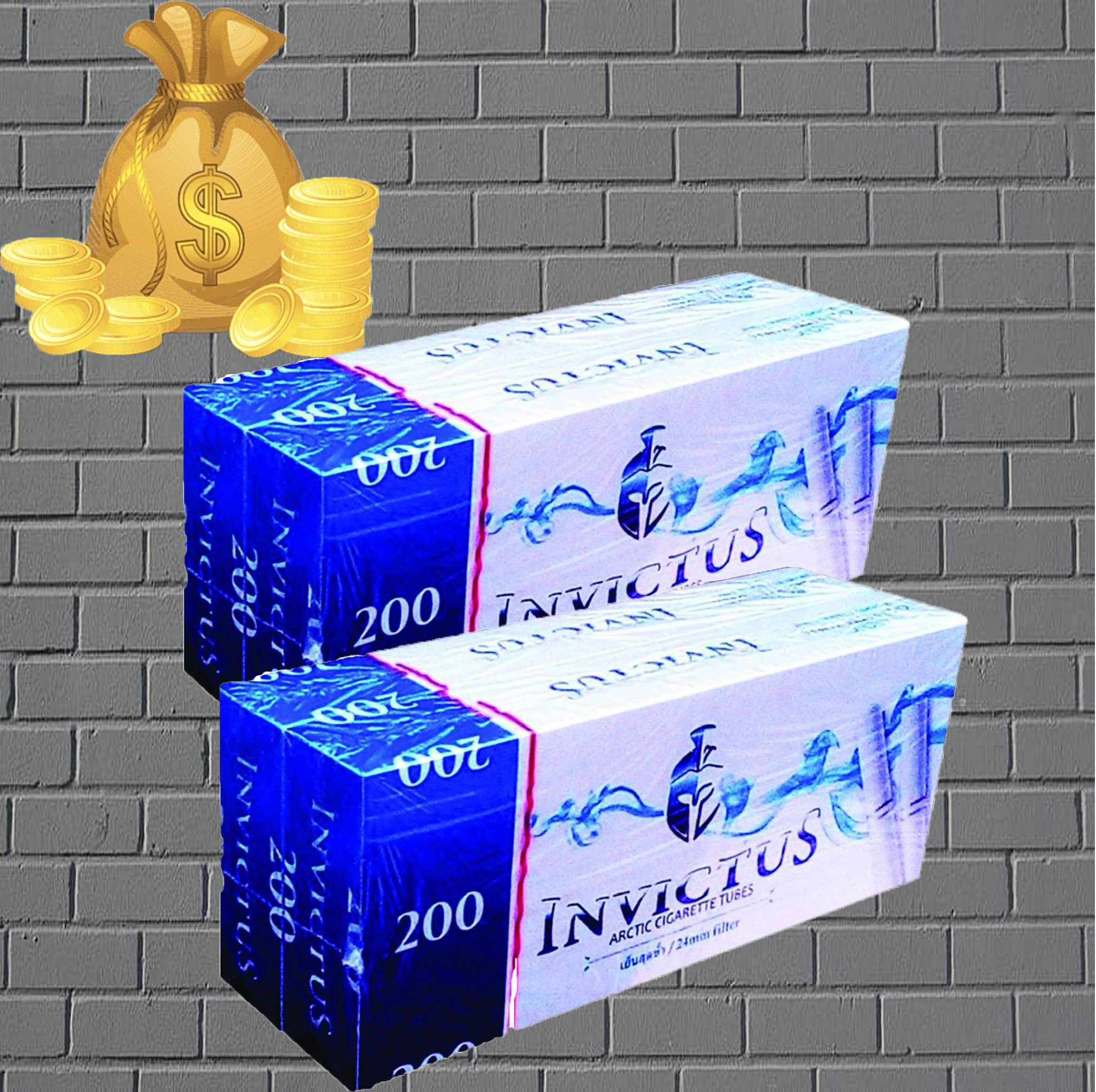 อินวิคตัส 200*2 แบบเย็นสุดขั้ว ก้นขาว กรอง24 mm ยี่ห้อ Invictus=400 ...