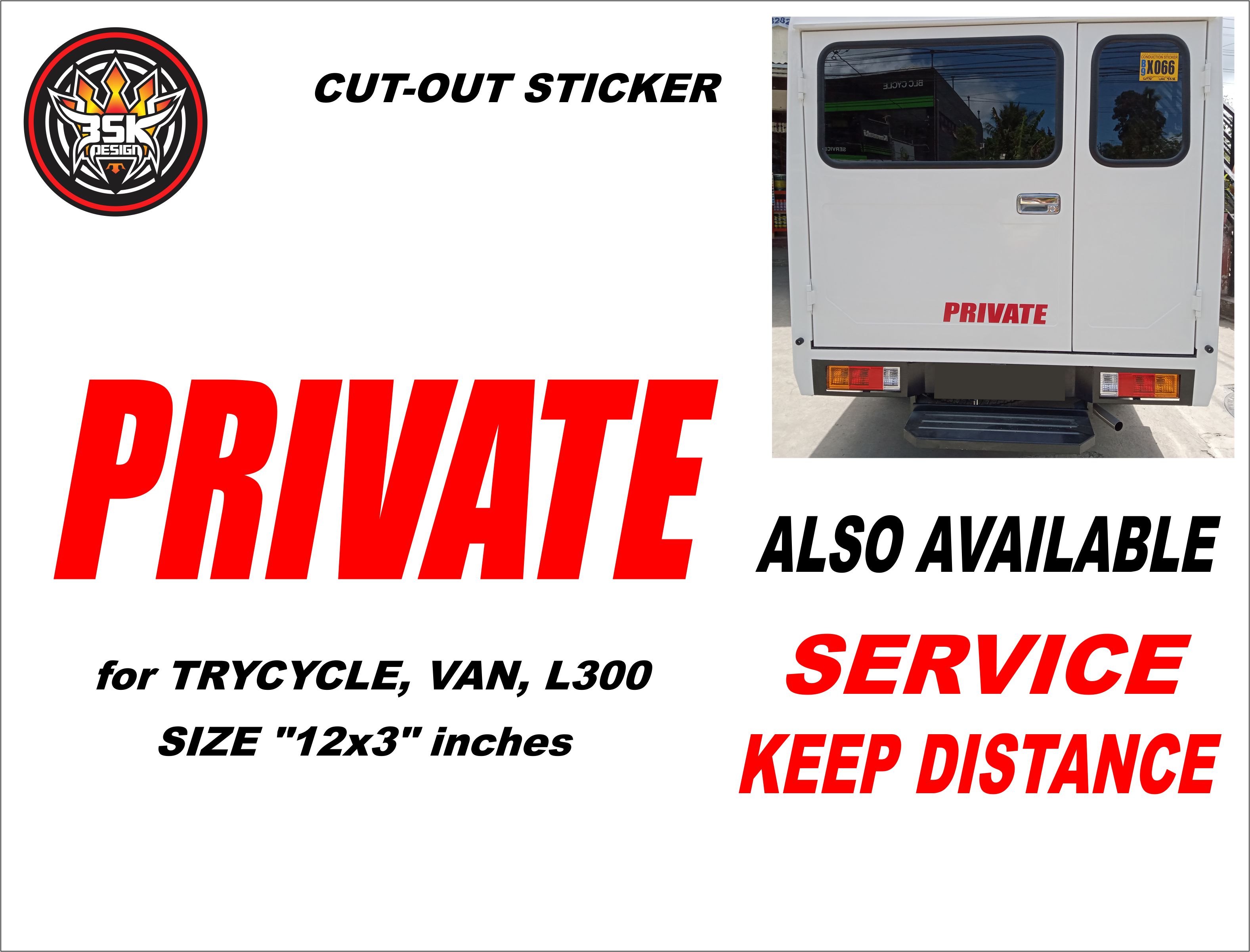 Private Service & Keep Distance STICKER CUT-OUT ONLY | Lazada PH