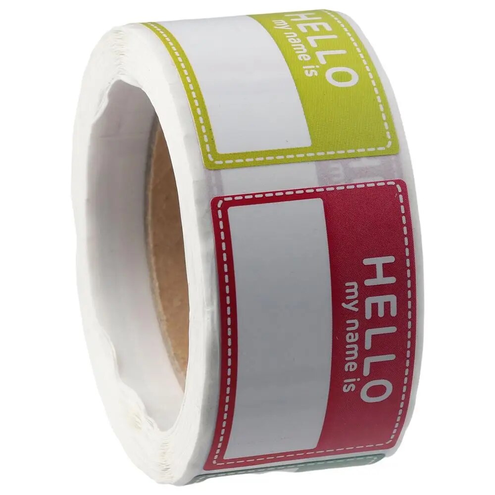 Self-Adhesive Name Tag Multi Purpose 200 Pcs Hello My Name is Name ...