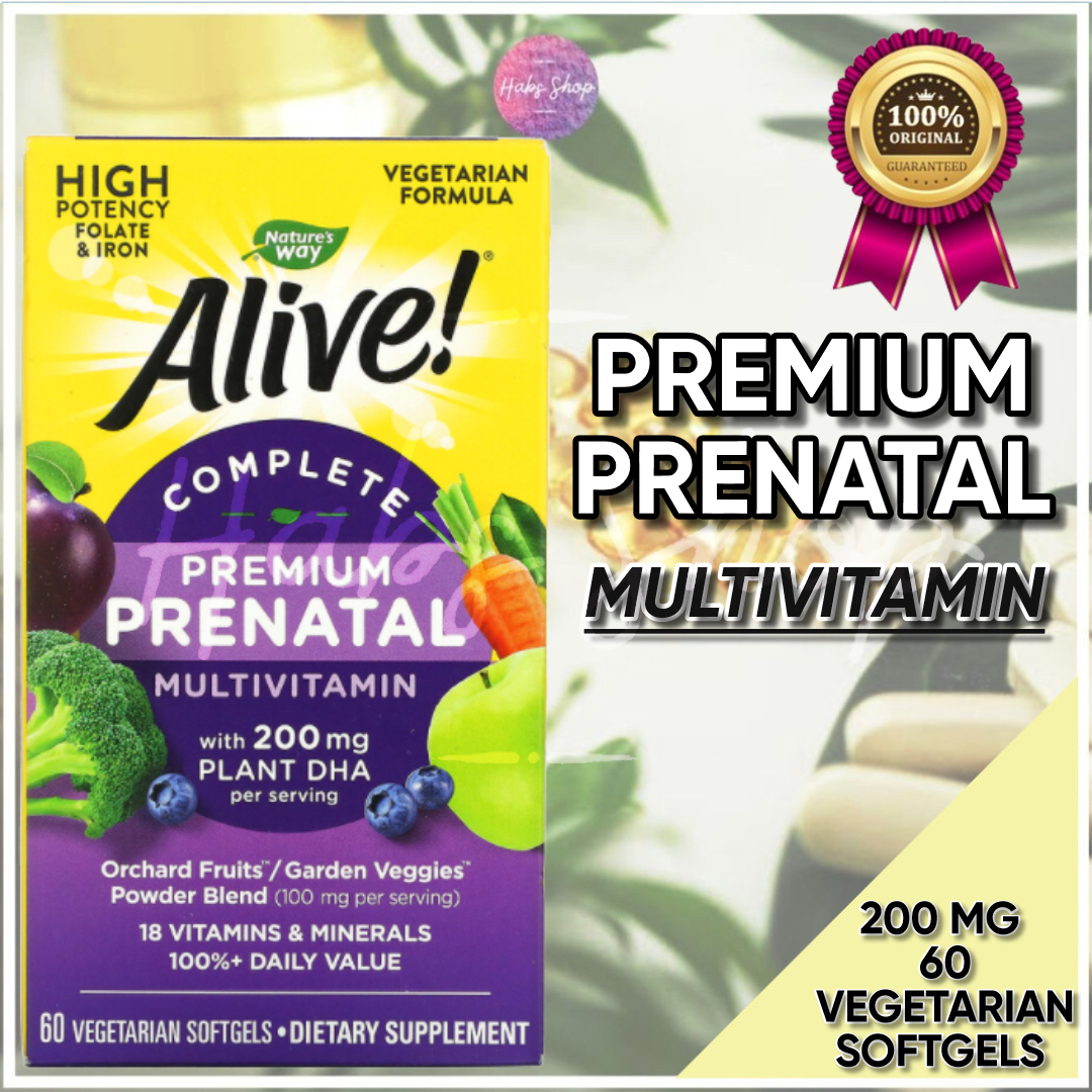 Natures Way Alive Complete Premium Prenatal Multivitamin 200 mg 60 ...