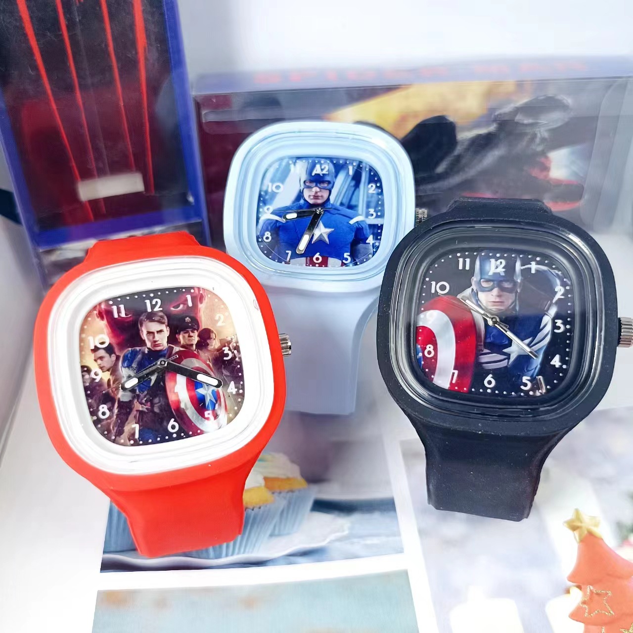 Captain America Student Kids Watch Marvel League of Legends Cartoon ...