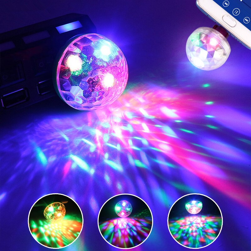 USB Party Lights Mini Disco Ball,Led Small Magic Ball Sound Control DJ Stage Light Colorful By ...