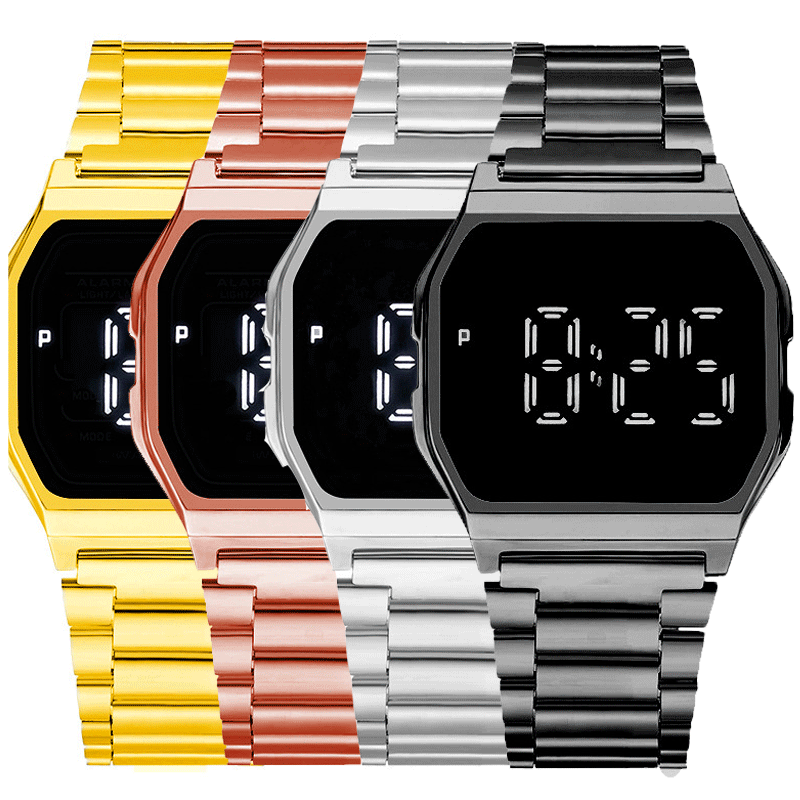 Business Touch Digital Watches For Men LED Stainless Steel Wrist Watch ...