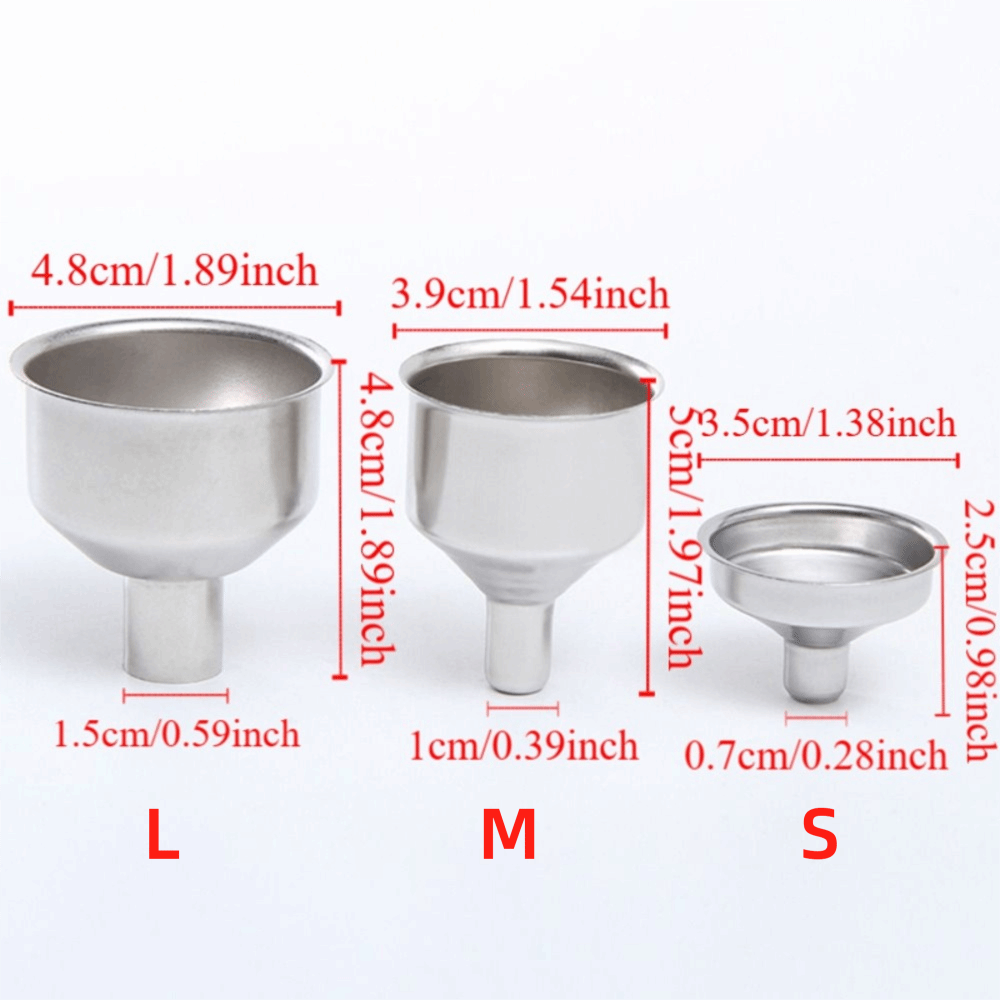 Versatile Use Small Mouth Stainless Steel Funnel Anti-Drip S/M/L Bar ...