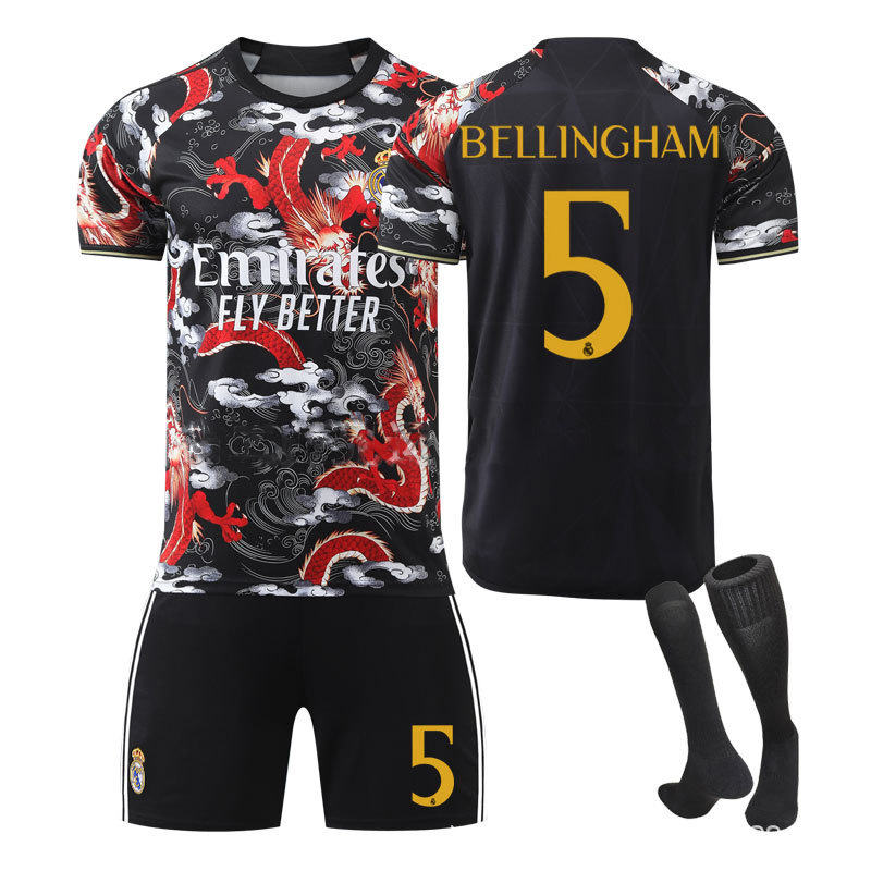 RM football uniform red and black dragon pattern version of children's ...