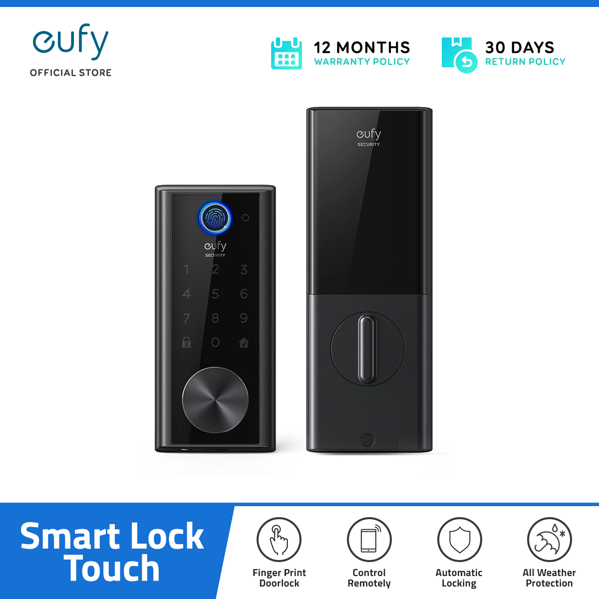 eufy by Anker Security Smart Lock Touch, Smart Door Lock, Fingerprint ...