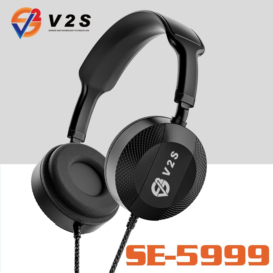 V2S SE-5999 Wired On Ear Built-in Microphone Noise Isolating Mic Extra ...