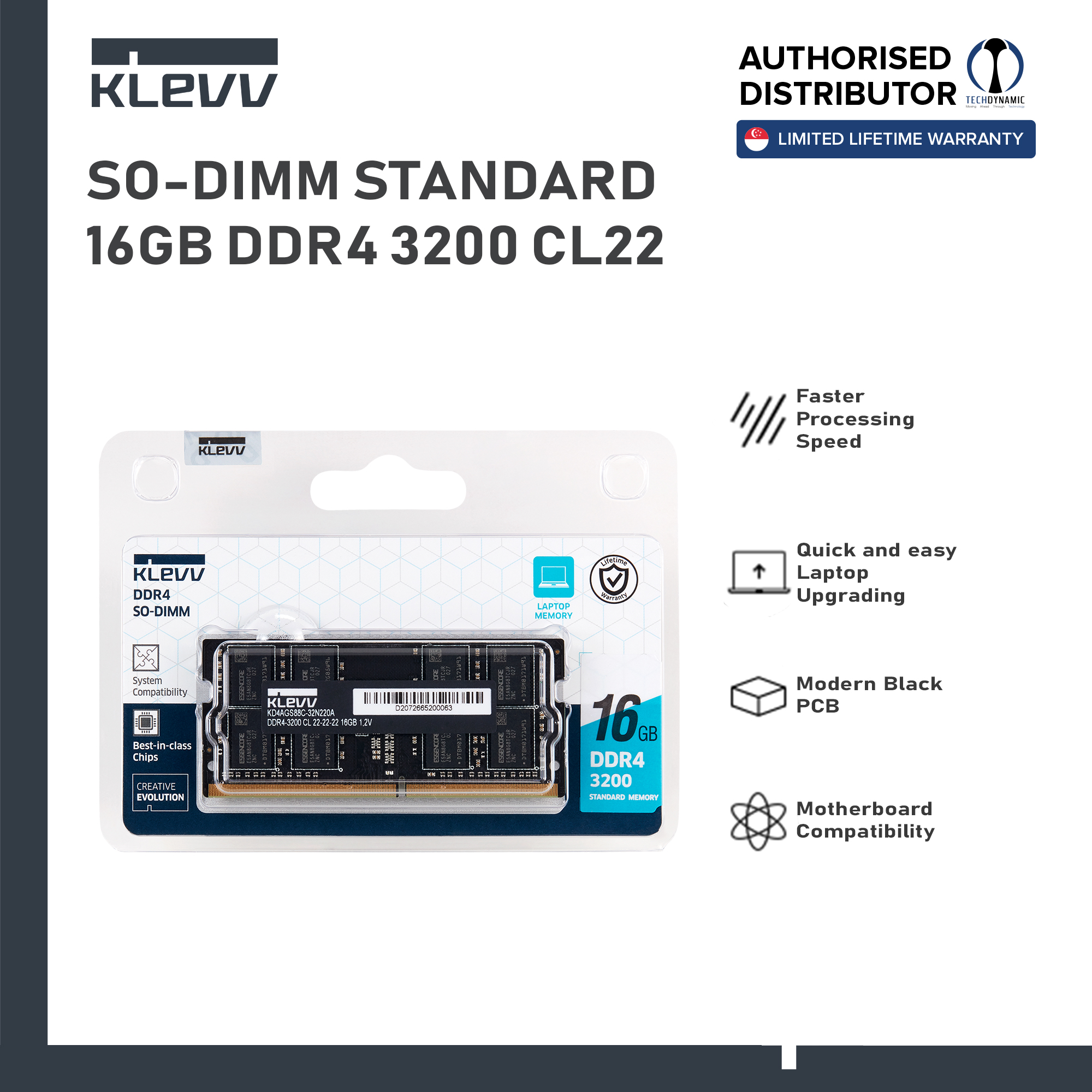 KLEVV PERF SODIMM DDR4 3200 CL22, DDR5 4800 CL48, DDR5 5600 Standard ...