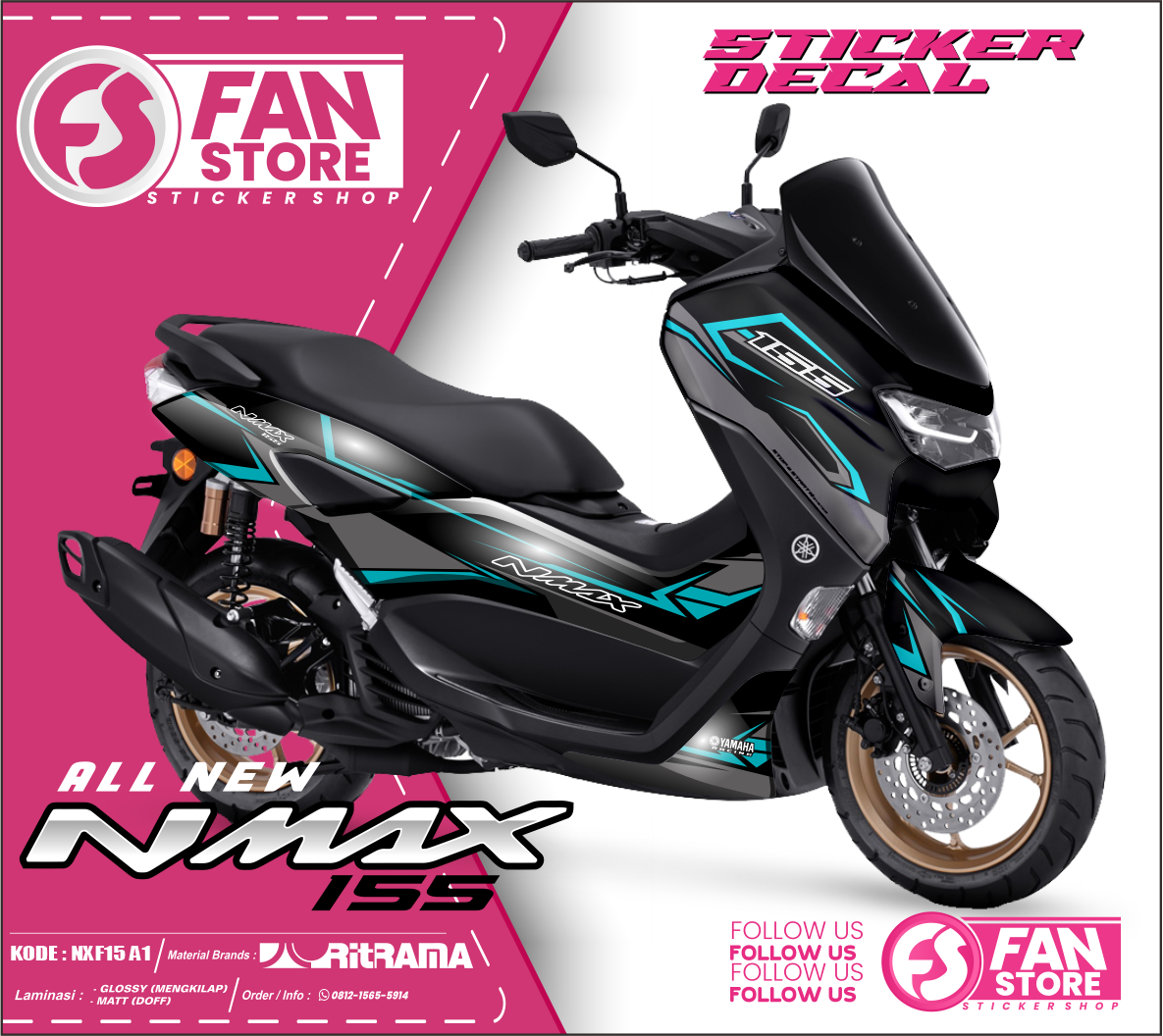 DECAL NMAX NEW FULLBODY - STRIPING DECAL NMAX - STICKER DECAL FULLBODY ...